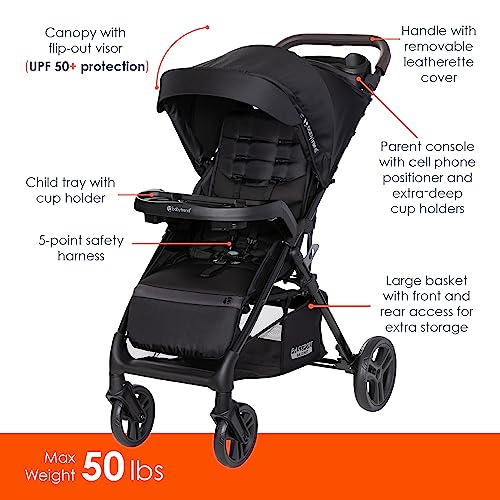 Baby Trend Passport Carriage Travel System DLX (with Ez-Lift Plus), Uptown Black