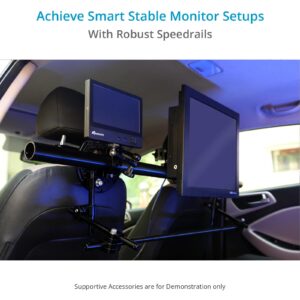 PROAIM Universal Backseat Monitor Control System for in-Car Rigging. Adjustable Double -Seat System Mount Monitor/Wheel/Joystick. Offers Monitoring of Car Chasing Sequences (P-BKST-02)