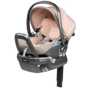 peg perego primo viaggio 4-35 lounge - reclining rear facing infant car seat - includes base with load leg & anti-rebound bar - for babies 4 to 35 lbs - made in italy - mon amour (pink & beige)