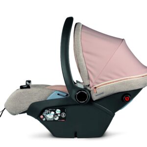 Peg Perego Primo Viaggio 4-35 Lounge - Reclining Rear Facing Infant Car Seat - Includes Base with Load Leg & Anti-Rebound Bar - for Babies 4 to 35 lbs - Made in Italy - Mon Amour (Pink & Beige)