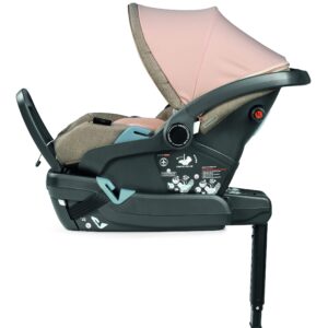 Peg Perego Primo Viaggio 4-35 Lounge - Reclining Rear Facing Infant Car Seat - Includes Base with Load Leg & Anti-Rebound Bar - for Babies 4 to 35 lbs - Made in Italy - Mon Amour (Pink & Beige)