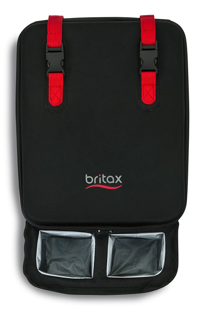 Britax Car Seat Organizer Caddy with Insulated Cup Holders | Crash Tested + 8 Mesh Pockets + Removable Center Dividers + Zipper Top