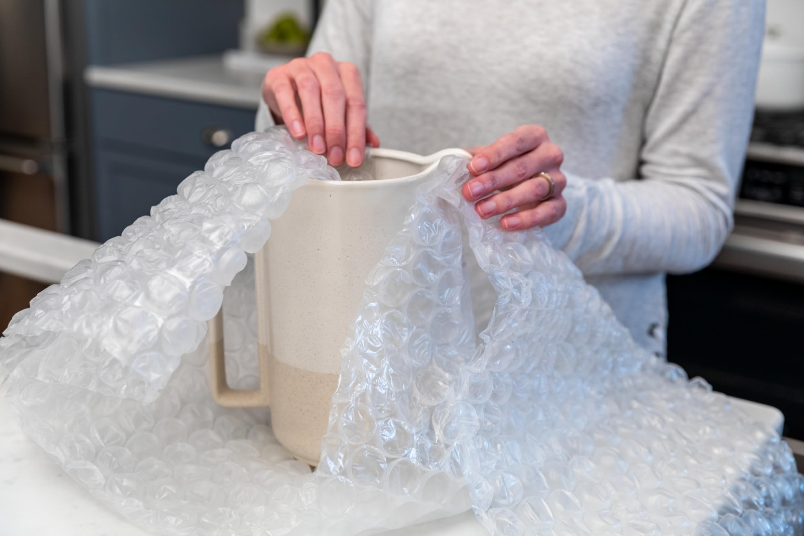 Duck Max Strength Bubble Cushioning Wrap for Moving & Shipping, 60 FT Large Bubble Packing Wrap, Heavy Duty Protection for Mailing & Packaging Boxes, Clear Bubble Roll Supplies Perforated Every 12 IN