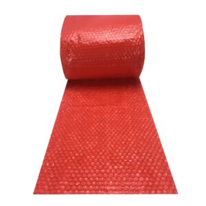 color bubble protective packaging rolls - 3/16" (12" wide x 30' length, red)