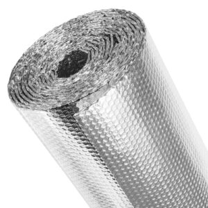 fowong reflective insulation roll, 23.6" x 10 ft window insulation for summer heat, aluminum foil bubble insulation foam, window insulation kit radiant barrier for rv thermal heat shield