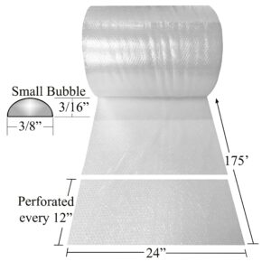 Bubble Cushioning Protective Packaging - Small 3/16" (24" Wide x 175' Length)