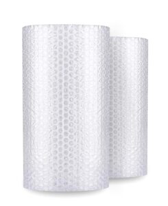 enko (2 pack) 12 inch x 72 feet bubble cushioning wrap roll perforated 20 fragile sticker labels for moving shipping packing boxes supplies