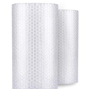 enKo (2 Pack) 12 inch x 72 feet Bubble Cushioning Wrap Roll Perforated 20 Fragile Sticker Labels for Moving Shipping Packing Boxes Supplies