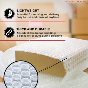 enKo (2 Pack) 12 inch x 72 feet Bubble Cushioning Wrap Roll Perforated 20 Fragile Sticker Labels for Moving Shipping Packing Boxes Supplies