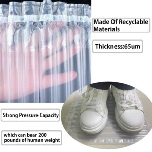 YUANSHAO Bubble Cushioning Wrap Roll,6inx164ft,Inflatable Air Column Wrap for Heavy Duty Packing/Moving,Breakable Shipping Supplies,Packing Materials,with 30 Fragile Stickers and Pump