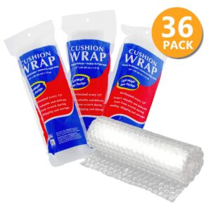 BAZIC Bubble Cushion Wrap 12" x 60", Air Bubble Roll Perforated Every 12" for Packing Shipping Moving Fragile Item, 1-Pack