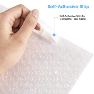 Pacific Mailer Bubble Cushion Wrap Pouches 7.5x7.5 Inch Total 50 Packs Self Sealing Bubble Pouch Bags Roll for Packing, Shipping, Storage, Moving [Clear]