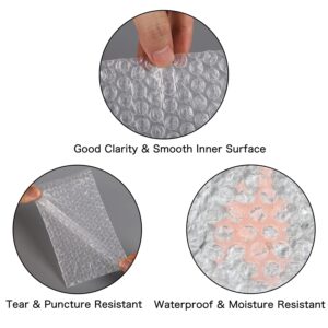 50Pcs Bubble Out Bags, 4 x 6Inches Bubble Wrap Small Bag, Double Walled Bubble Cushioning Bags for Packing Dishes Moving, Shipping, and Packing Supplies for Glasses Plates