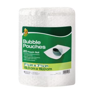 duck® brand bubble pouches roll, 7.5" x 12', clear