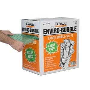 u-haul enviro-bubble, large bubbles roll in dispenser box, 100' x 12" - perforated every 12"