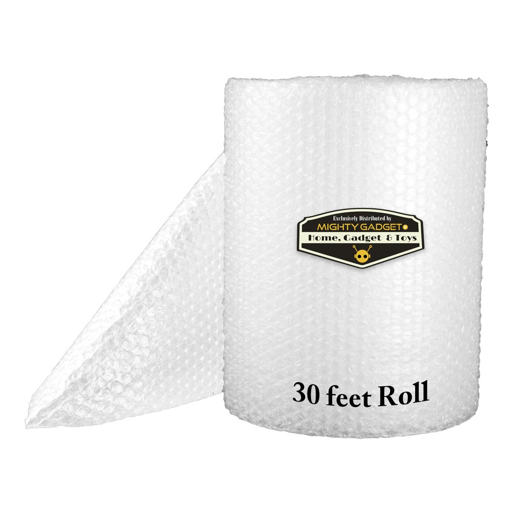 2 Rolls Mighty Gadget Brand 3/16" Air Bubble Cushioning Roll Perforated Every 12" - 12 inch W x 30 feet L per Roll Cushioning Moving Supplies (60 feet Total)