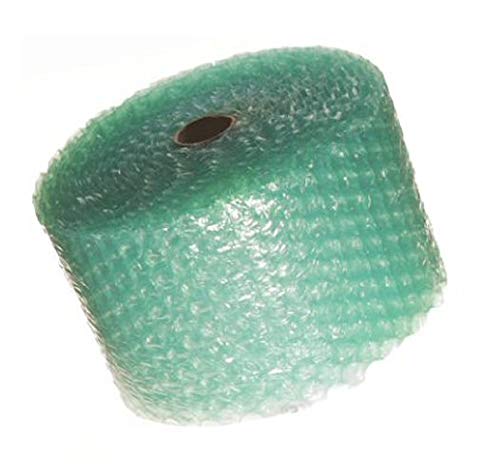 Bubblefast! 1 Roll of 62.5' x 12" Large (1/2") Green Bubble Cushioning Wrap made from Recycled Materials 62.5 sq ft total