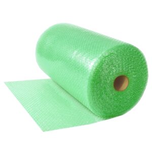 triplast biodegradable green bubble wrap roll (400mm x 50m) | small air bubble cushioning bubble wrap for moving house, fragile item packaging and protective wrapping for shipping & storage