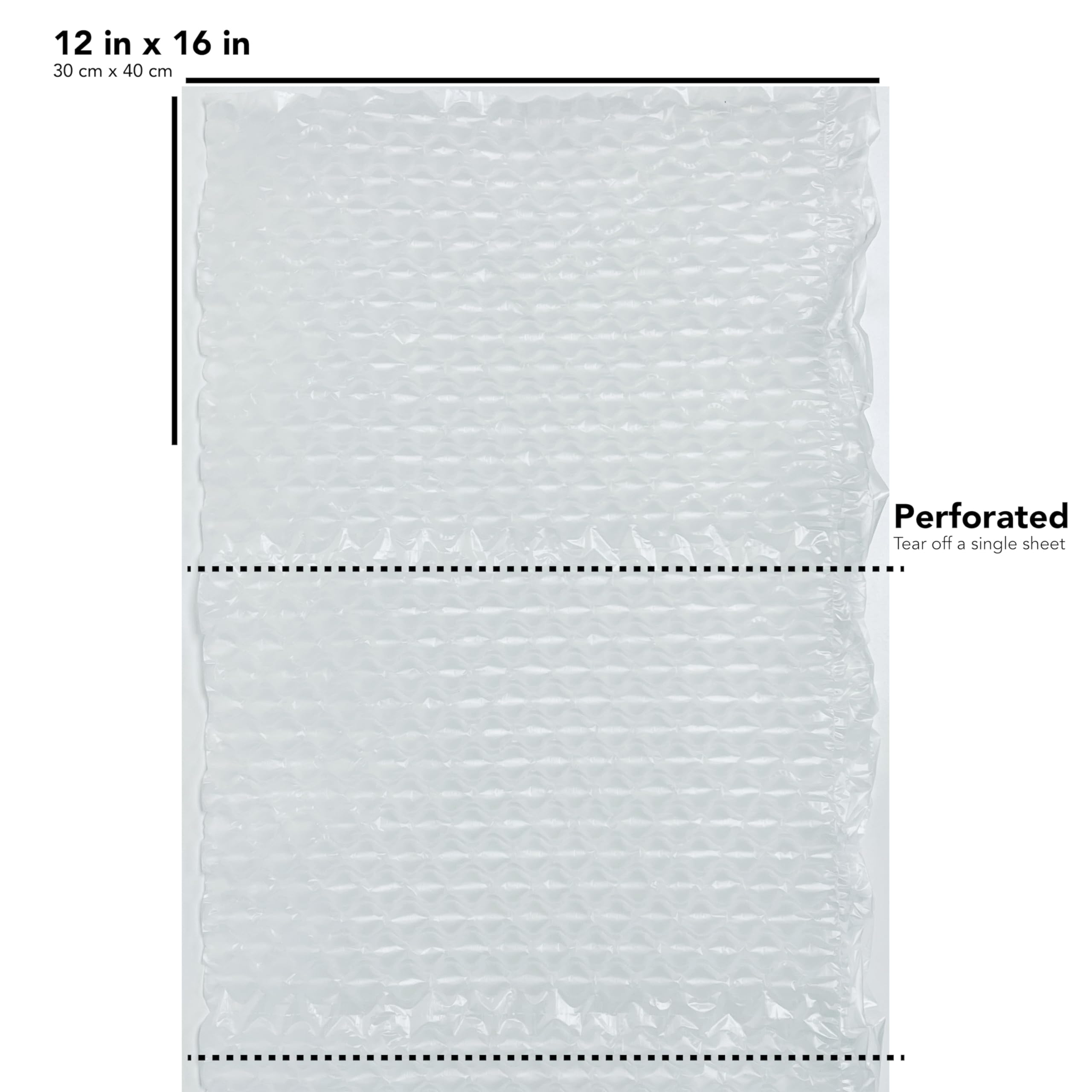 AirBubbles™ 100 Sq Ft Premium Prefilled Air Bubble Sheets for Package Shipping | 1 Roll, 2.1 Cu Ft, 16 Gal, 12x16-In Ea | Better than Packing Peanuts Foam Paper | Cushion Wrap Protection by Covogoods