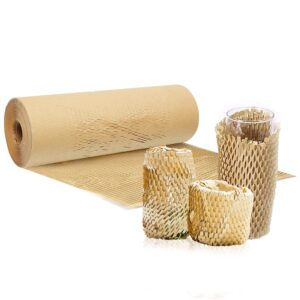 wrapping paper packaging paper honeycomb cushioning wrap paper,kraft packing paper honeycomb wrap roll bubble alternative shipping moving packing paper gift wrapping paper (kraft)