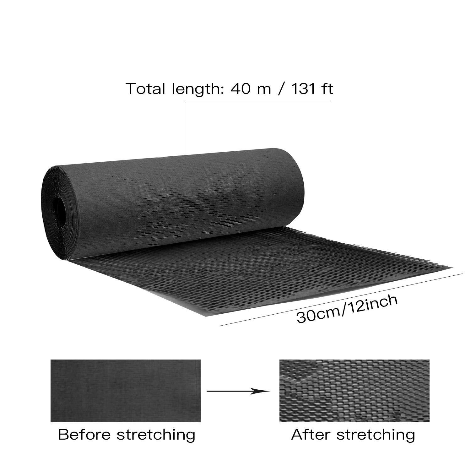 Wrapping Paper Packaging Paper Honeycomb Cushioning Wrap Paper,Kraft Packing Paper Honeycomb Wrap Roll Bubble Alternative Shipping Moving Packing Paper Gift Wrapping Paper (Black)