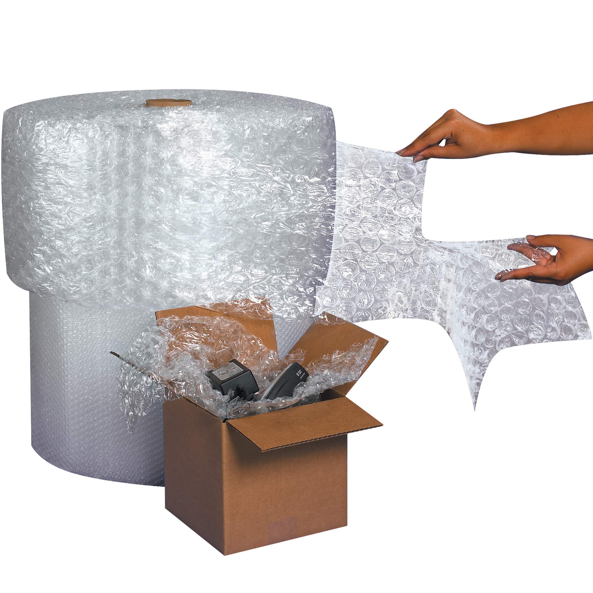 Aviditi Bubble Cushioning Wrap Rolls, 16 Inch x 750 Feet, 3/16" Small Bubble, Perforated Every 12 Inches, for Packing, Shipping and Moving (3 Rolls)