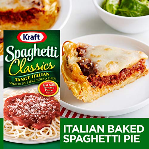 Kraft Spaghetti Classics Tangy Italian Easy Pasta Meal with Spaghetti, Spice Mix & Parmesan Cheese, 8 oz Box