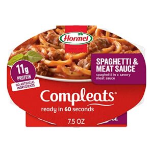 hormel compleats spaghetti & meat sauce microwave tray, 7.5 oz. (7 pack)