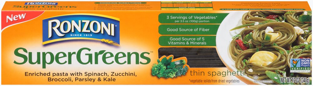 Ronzoni Supergreens Thin Spaghetti, 12-Ounce