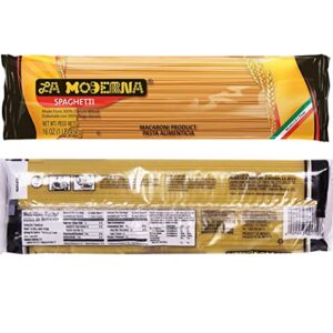 2 pks spaghetti pasta noodles carbonara non gmo 100% durum wheat la moderna 16oz