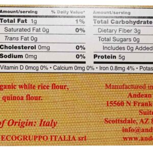 Andean Dream Org Spaghetti Quinoa Pasta Gluten Free ,8 Oz(Pack of 12)