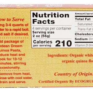 Andean Dream Org Spaghetti Quinoa Pasta Gluten Free ,8 Oz(Pack of 12)