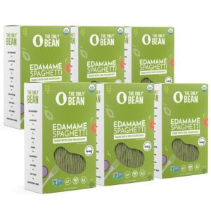 the only bean - edamame pasta (spaghetti) - gluten free pasta, keto low carb pasta noodles, high protein pasta, organic healthy noodles, edamame pasta, edamame noodles, vegan pasta - 8 oz (6 pack)