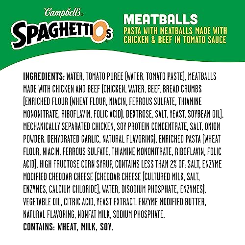 SpaghettiOs Canned Pasta with Meatballs, 15.6 oz Can