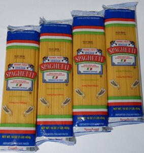 trader joe's authentic imported italian spaghetti pasta, 1-lb bag (pack of 4)