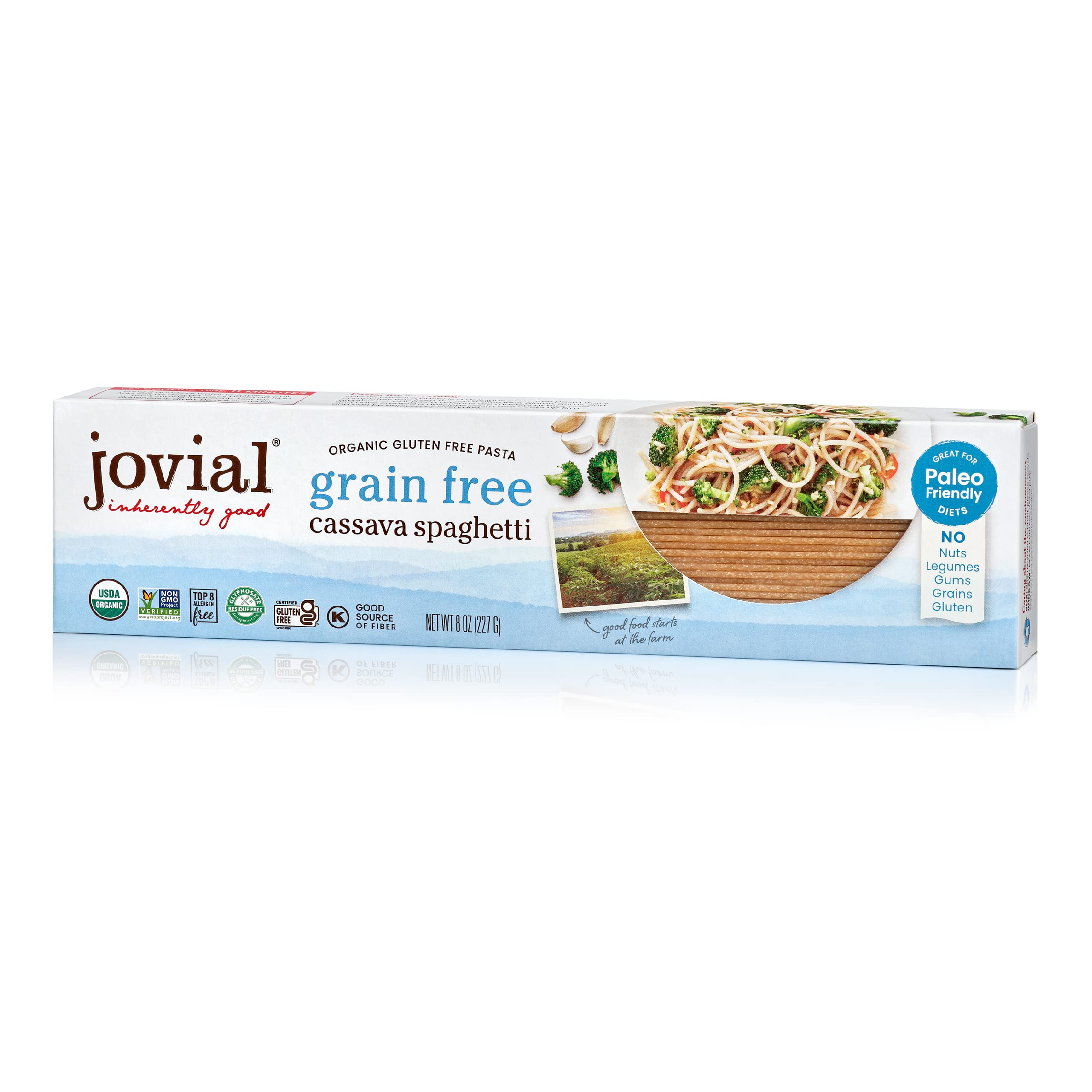 Jovial Grain-Free Cassava Spaghetti - Spaghetti Noodles, Cassava Pasta, Paleo Pasta, Gluten Free Pasta Spaghetti, Grain-Free, Certified Gluten-Free, USDA Certified Organic, Non-GMO - 8 Oz, 3 Pack