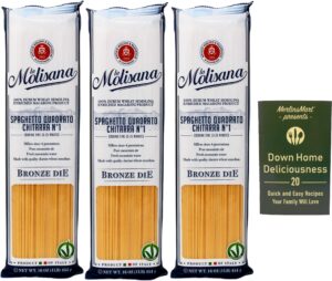 la molisana imported italian pasta - spaghetti quadrato chitarra no. 1 (16 ounces) - pack of 3 - plus recipe booklet bundle