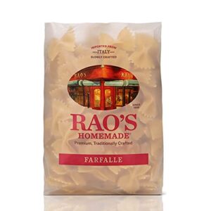 rao's homemade farfalle pasta, 16oz, traditionally crafted, premium quality, from durum semolina flour, imported from italy, 1 pound (pack of 1)