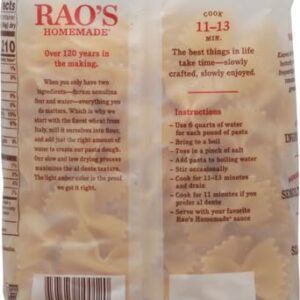 Rao's Homemade Farfalle Pasta, 16oz, Traditionally Crafted, Premium Quality, From Durum Semolina Flour, Imported from Italy, 1 Pound (Pack of 1)