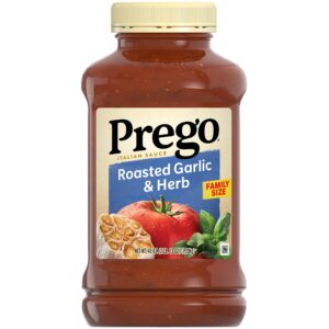 prego roasted garlic and herb pasta sauce, 45 oz jar