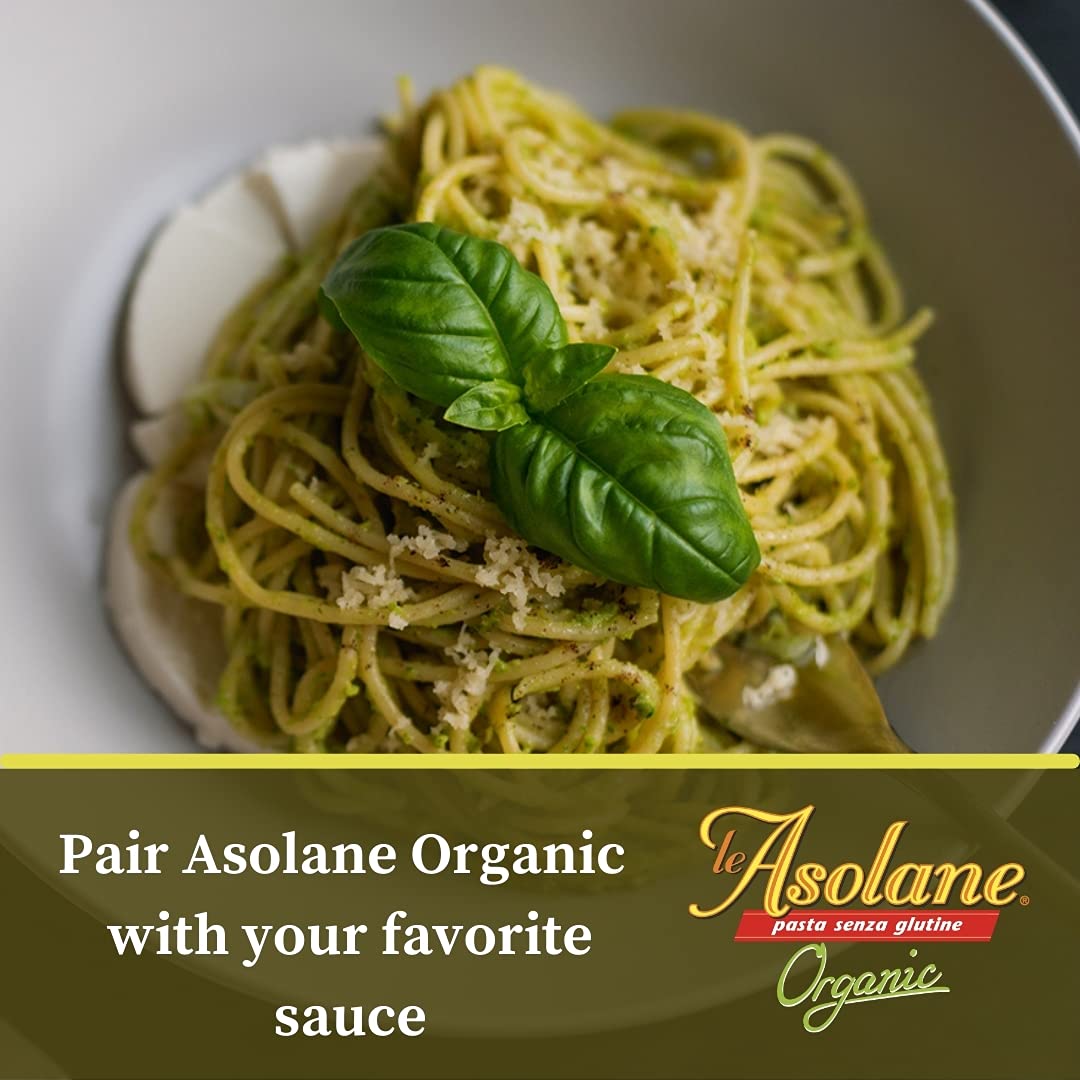 Le Asolane Certified Organic Gluten Free Pasta | Spaghetti | 4 Pack | Authentic Imported Italian Gourmet Pasta from Select Premium Grade Corn Flour | 8.8 oz packages