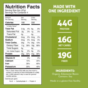 The Only Bean - Organic Edamame Spaghetti Pasta - High Protein, Keto Friendly, Gluten-Free, Vegan, Non-GMO, Kosher, Low Carb, Plant-Based Bean Noodles - 8 oz (1 Pack)