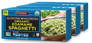 seapoint farms organic edamame spaghetti, healthy gluten-free noodles, 7.05 oz, pack of 3