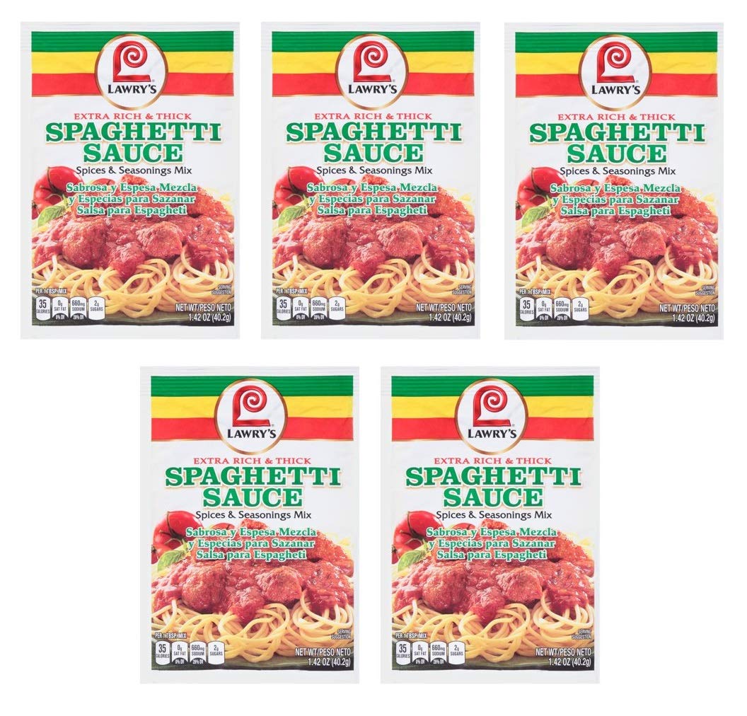 Lawrys Mix Seasoning Spaghetti Rich Thick, 1.42 oz (Pack of 5)