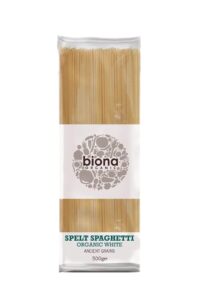 biona organic spelt spaghetti white 500g