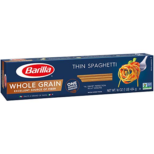 Whole Grain Pasta, Thin Spaghetti, 16oz,(Pack of 4)