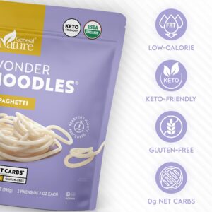 Wonder Noodles Keto Pasta - Spaghetti - Zero Carbs, Gluten-Free, Kosher, Vegan, Low-Calorie -Organic Konjac Noodles - (6 Individually Sealed Packs of 7oz each)