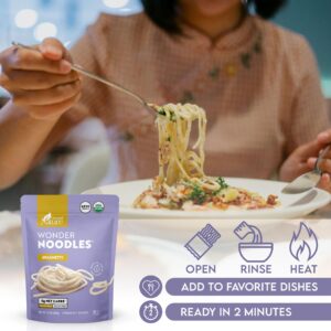 Wonder Noodles Keto Pasta - Spaghetti - Zero Carbs, Gluten-Free, Kosher, Vegan, Low-Calorie -Organic Konjac Noodles - (6 Individually Sealed Packs of 7oz each)