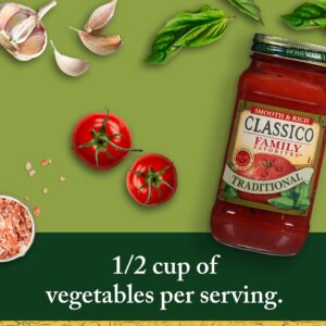 Classico Family Favorites Traditional Pasta Sauce (24 oz Jars, Pack of 8)