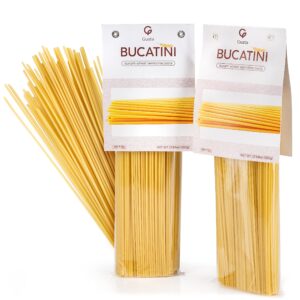 gusta bucatini pasta noodles - premium italian pasta from italy - durum wheat semolina organic "al dente" pasta - non-gmo & gourmet pasta - family owned brand - 17.64oz / 500g (2 pack)